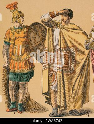 Roman Age. From left to right: 8- high-ranking Byzantine costume, 9 ...