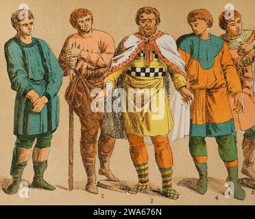 Eastern Roman Empire. Byzantines (400-600). From left to right: 2- man ...