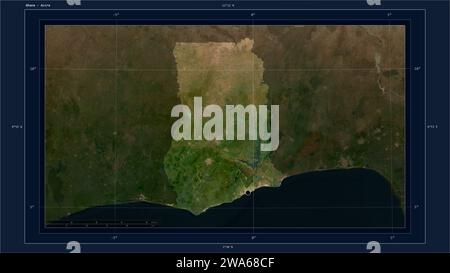 Ghana highlighted on a low resolution satellite map Stock Photo - Alamy