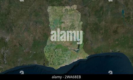 Ghana highlighted on a high resolution satellite map map with the ...
