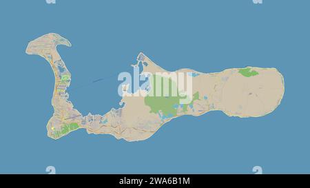 Grand Cayman - Cayman Islands outlined on a topographic, OSM France ...
