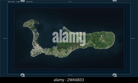 Grand Cayman - Cayman Islands highlighted on a low resolution satellite map map with the country ...