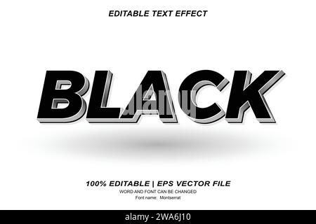 Black 3d editable text effect vector design Stock Vector Image & Art ...