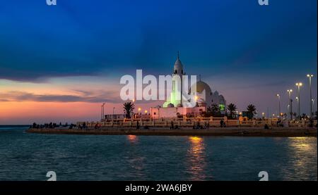 A Majestic Jeddah Mosque Overlooking the Serene Waters of Jeddah, Saudi ...