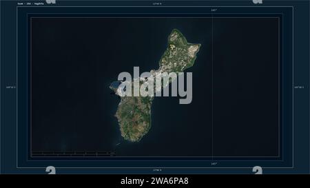 Guam - USA highlighted on a high resolution satellite map Stock Photo ...