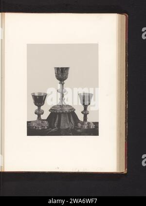 Three gilded Kelken, prepared at an exhibition on religious objects ...