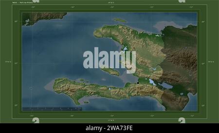 Haiti outlined on a Pale colored elevation map with lakes and rivers Stock Photo - Alamy