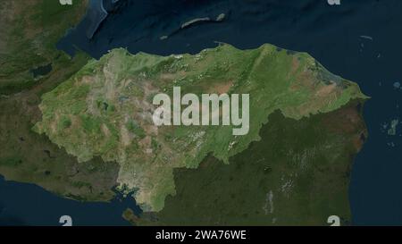Honduras highlighted on a high resolution satellite map map with the ...