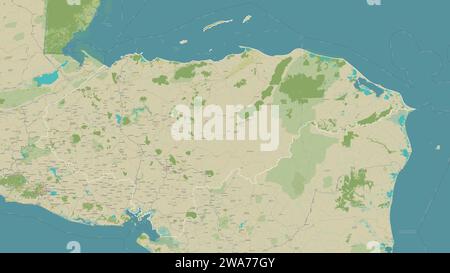 Honduras outlined on a topographic, OSM standard style map Stock Photo ...