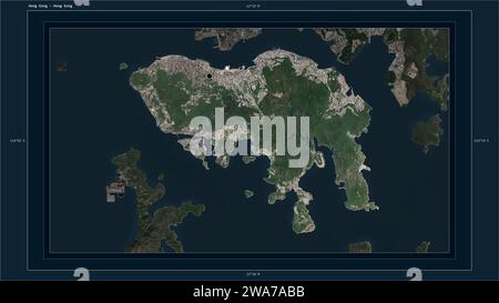 Hong Kong highlighted on a high resolution satellite map Stock Photo ...