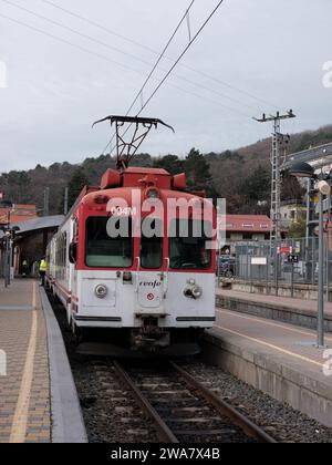Renfe series 442 narrow gauge train, parked at the Cercedilla train ...