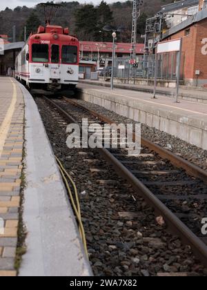 Renfe series 442 narrow gauge train, parked at the Cercedilla train ...