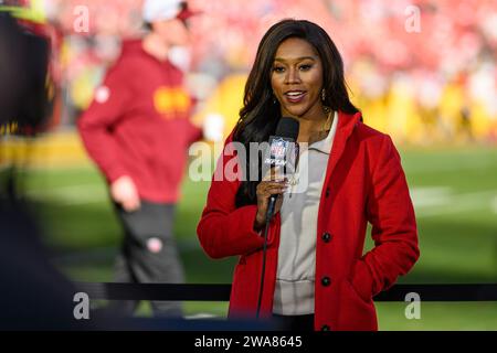NFL Network reporter Sherree Burruss before an NFL football AFC ...