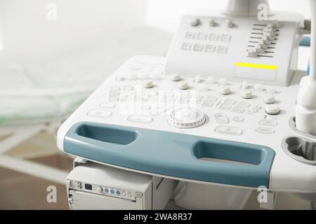 Ultrasound control panel indoors, closeup. Medical equipment Stock ...
