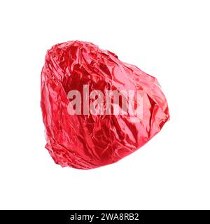 Tasty candy in red wrapper isolated on white Stock Photo - Alamy