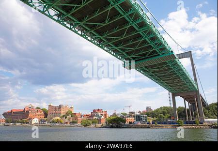 Älvsborgsbron bridge in the harbour of Gothenburg, Västra Götalands län ...