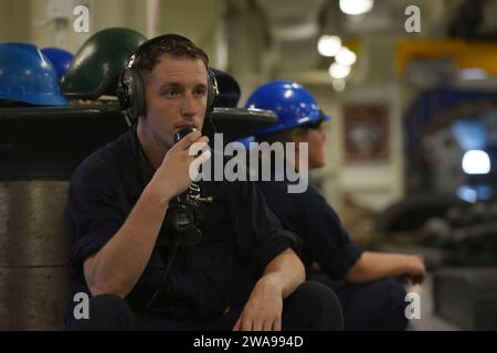 Boatswain's Mate Seaman uses a sound powered telephone Stock Photo - Alamy