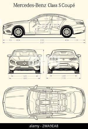 Mercedes G Class 2015 car blueprint Stock Vector Image & Art - Alamy