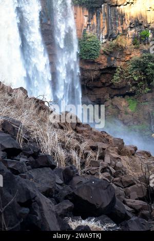 Vast waterfall as it cascades down Stock Photo - Alamy