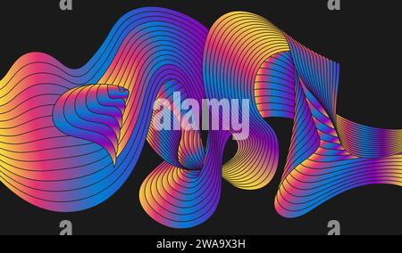 A colorful wave. Gradient design of a sinuous line. Vector illustration ...