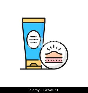 Venous disease edema color line line icon. Vector varicose vein and ...