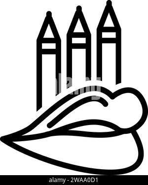 Icon for lip liner Stock Vector Image & Art - Alamy