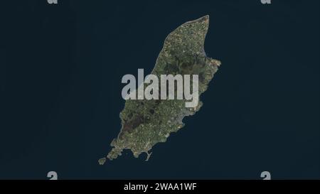 Isle of Man highlighted on a high resolution satellite map map with the ...