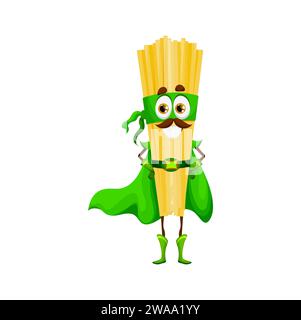 Cartoon linguine italian pasta superhero character. Dynamic super hero ...