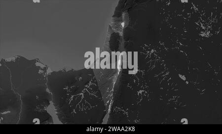 Israel highlighted on a Grayscale elevation map with lakes and rivers ...