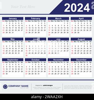 Calendar 2023 - 2024 year, editable template week start sunday, color ...