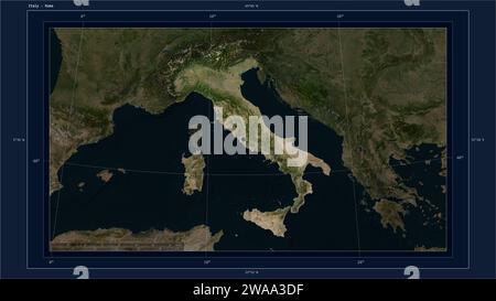 Italy highlighted on a low resolution satellite map Stock Photo - Alamy