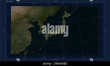 Japan highlighted on a low resolution satellite map Stock Photo - Alamy