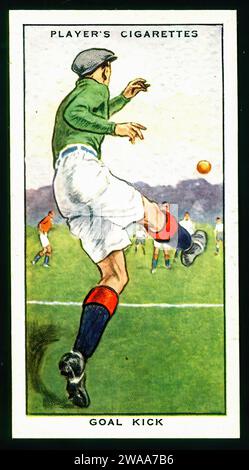 Football Hints How to Kick - Vintage Cigarette Card Illustration Stock ...