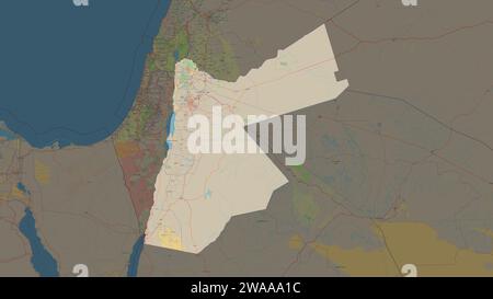 Jordan highlighted on a topographic, OSM Humanitarian style map Stock ...