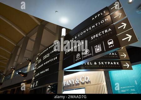 SINGAPORE - NOVEMBER 05, 2023: directional signs as seen inside the ...