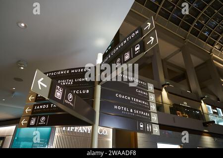 SINGAPORE - NOVEMBER 05, 2023: directional signs as seen inside the ...