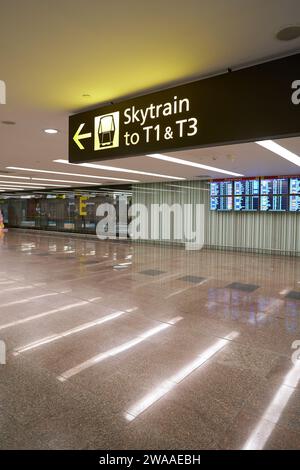 SINGAPORE - NOVEMBER 06, 2023: Skytrain stration in Singapore Changi ...