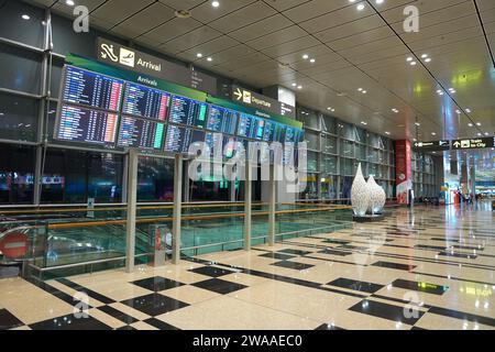 SINGAPORE - NOVEMBER 06, 2023: digital flight information display ...