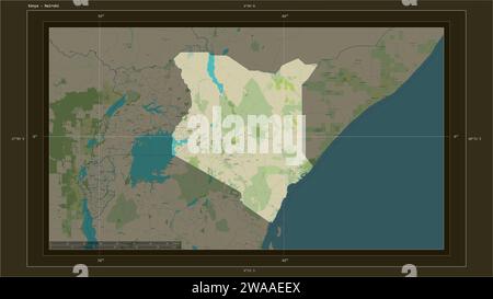 Kenya highlighted on a topographic, OSM Humanitarian style map Stock ...