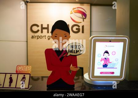 SINGAPORE - NOVEMBER 07, 2023: digital flight information display ...