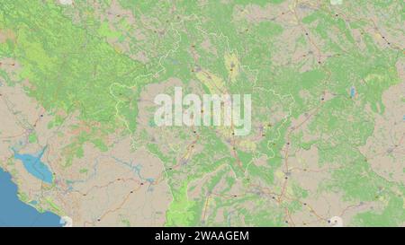Kosovo outlined on a topographic, OSM Humanitarian style map Stock Photo - Alamy