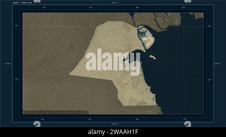 Kuwait highlighted on a high resolution satellite map Stock Photo - Alamy