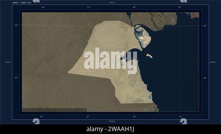 Kuwait highlighted on a low resolution satellite map Stock Photo - Alamy