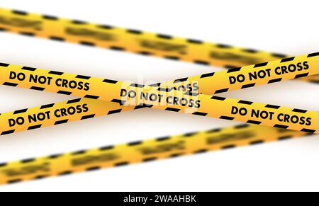 Caution tape vector illustration showing multiple DO NOT CROSS warning ...
