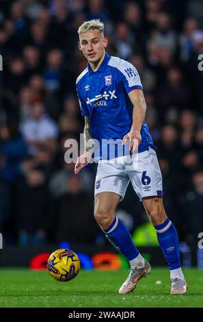 Luke Woolfenden of Ipswich Town in action, during the Sky Bet ...