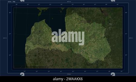 Latvia highlighted on a low resolution satellite map Stock Photo - Alamy