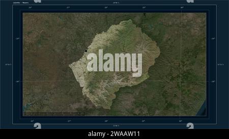 Lesotho highlighted on a high resolution satellite map Stock Photo - Alamy