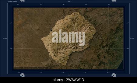Lesotho highlighted on a low resolution satellite map Stock Photo - Alamy