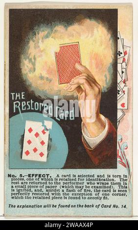 This card from the 'Tricks with Cards' series features a colorful and ...