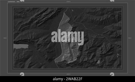 Liechtenstein highlighted on a Bilevel elevation map with lakes and ...